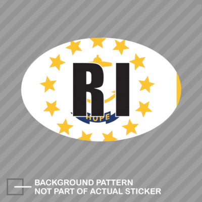 Rhode Island State Flag Oval Sticker Decal Vinyl V2 RI | eBay
