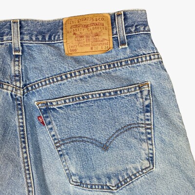 Levis 560 Mens Blue Jeans - Comfort Fit Baggy Taper Leg - tag 38 X 34 ...