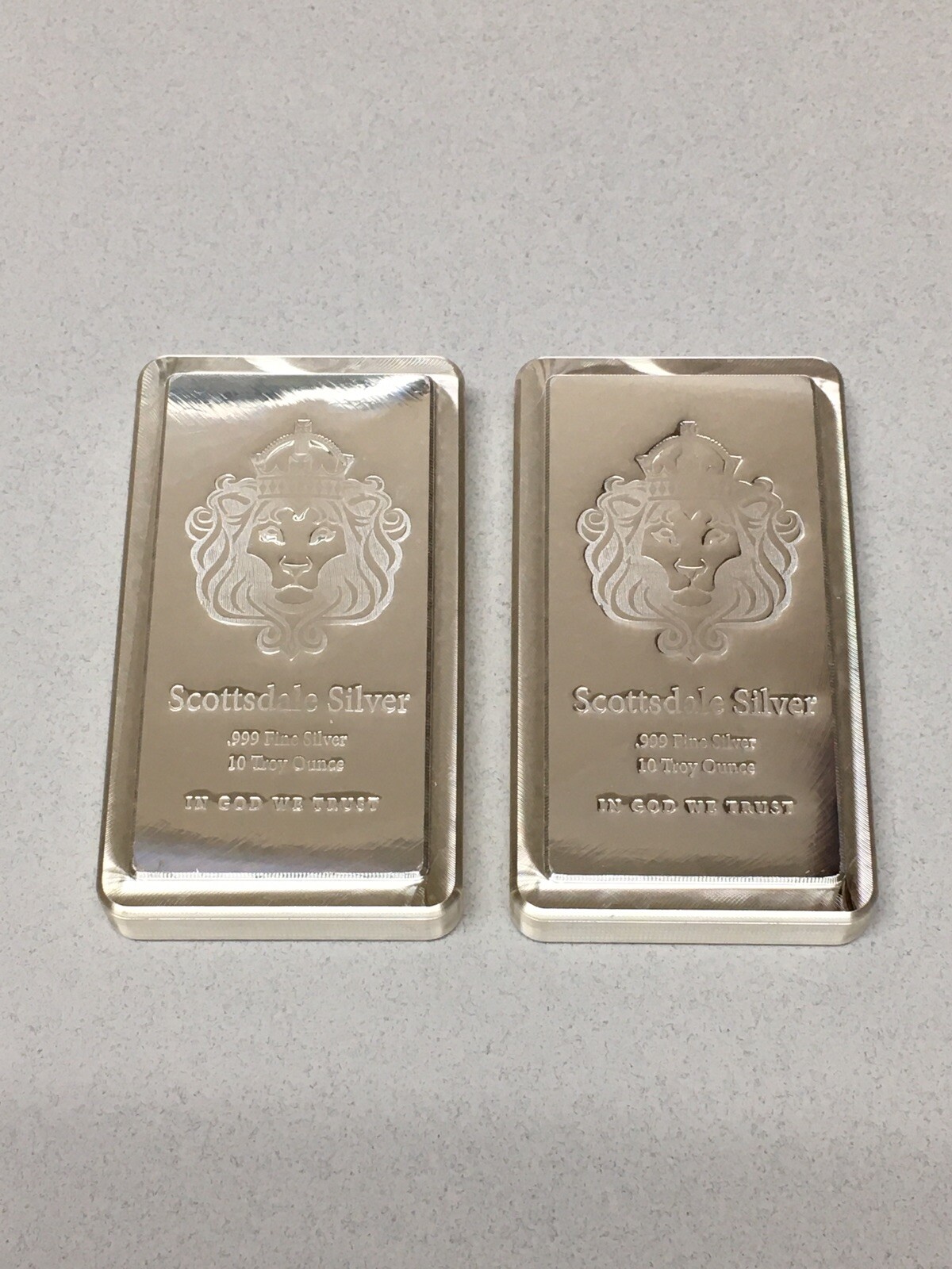 2 x 10oz. Scottsdale Mint .999 Fine Silver Stacker Bars No. 22233488 ...