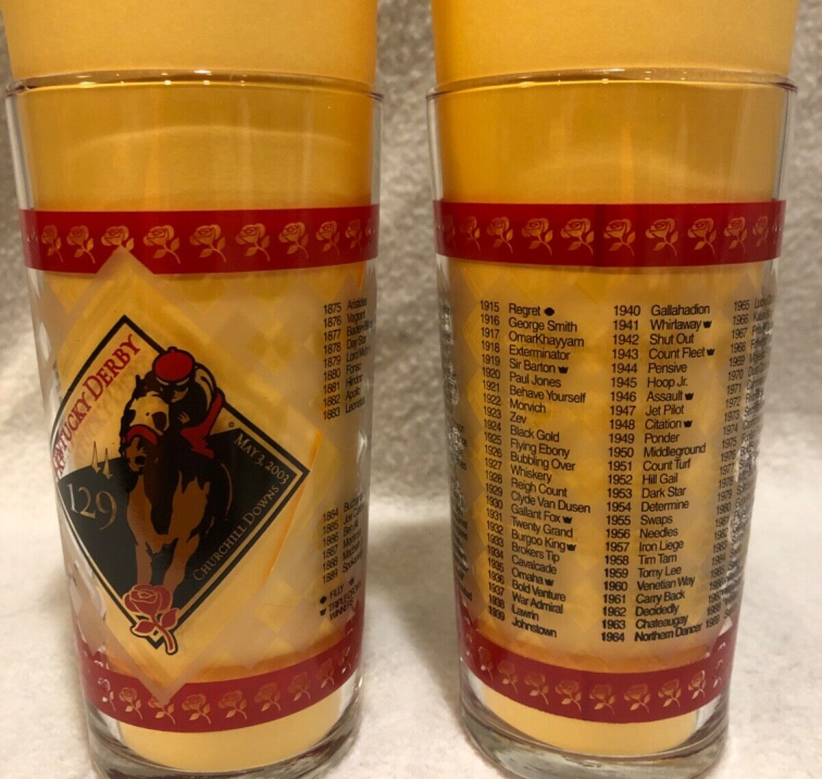 2003 KENTUCKY DERBY GLASS ERROR MISTAKE BURGOO KING ONE DOZEN LOT OF 12 ...