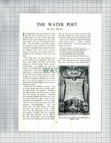 (6610) John Taylor Water Poet - 1954 Article | eBay