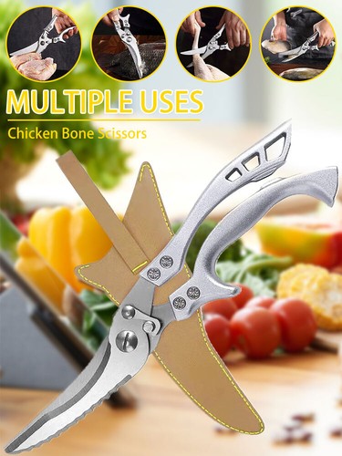 Heavy Duty Kitchen Scissors Stainless Steel Chicken Bone Shears with ☮ ...