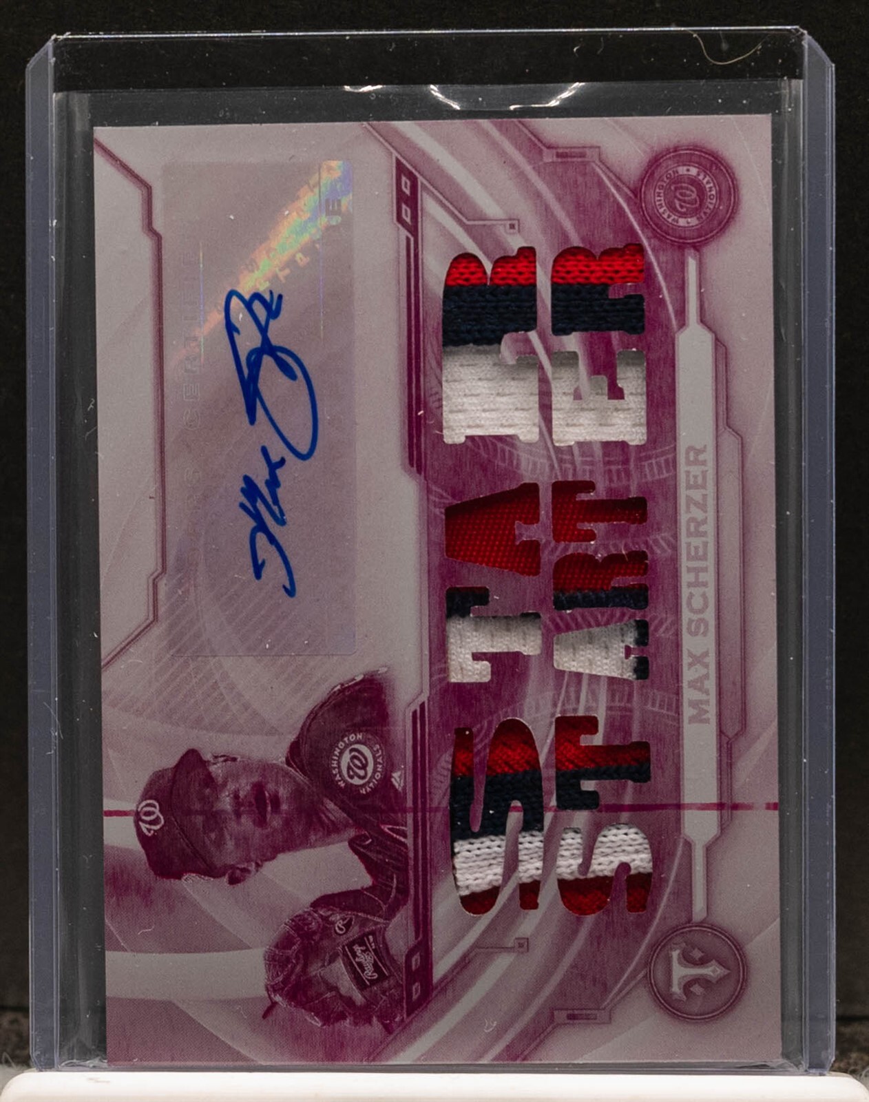 Max Scherzer 2019 Topps Triple Threads White While Game Used Patch Auto ...