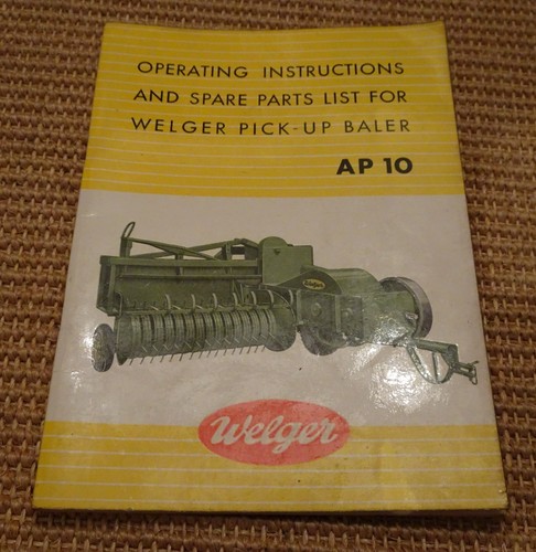 Welger pick-up baler AP 10 operating instructions and spare parts list | eBay