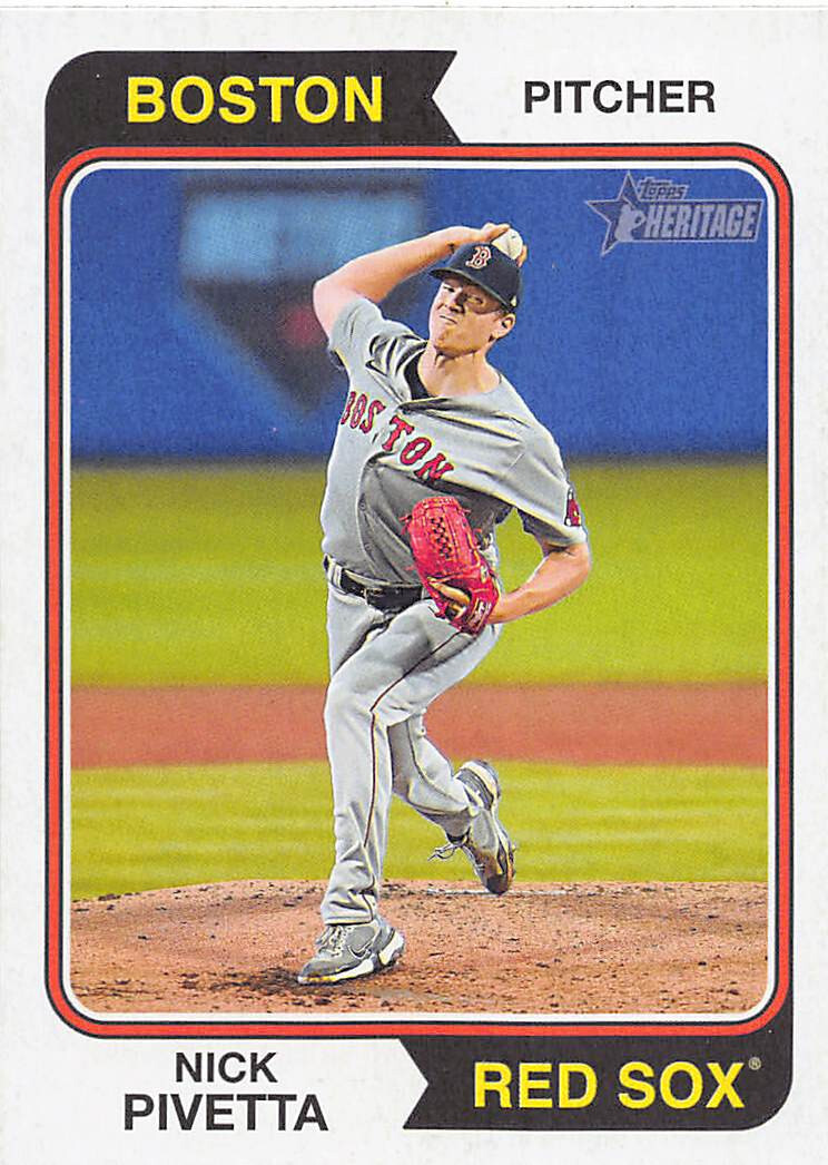 Nick Pivetta 2023 Topps Heritage Baseball card Base #187 Boston Red Sox ...