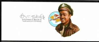 Harry Stewart Hand Signed Cut Signature GOE Lithograph WWII P-51 ...