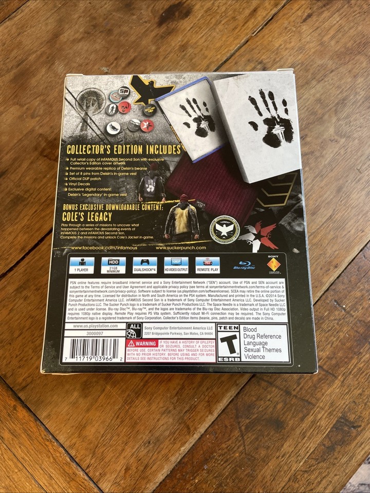 inFAMOUS: Second Son Collector's Edition - Pins, Patch, Decals, Beanie ...