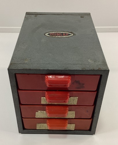 Vintage Dunlap Metal Parts Bin - 4 Drawer Small Parts Cabinet (Lot 18 ...
