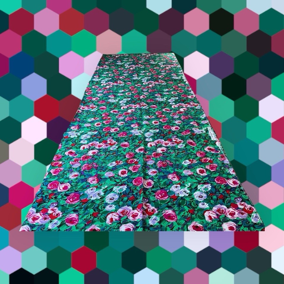 Shamash and Sons, Inc Mixed Blend Fabric Floral Pattern of Pinks, Rose ...