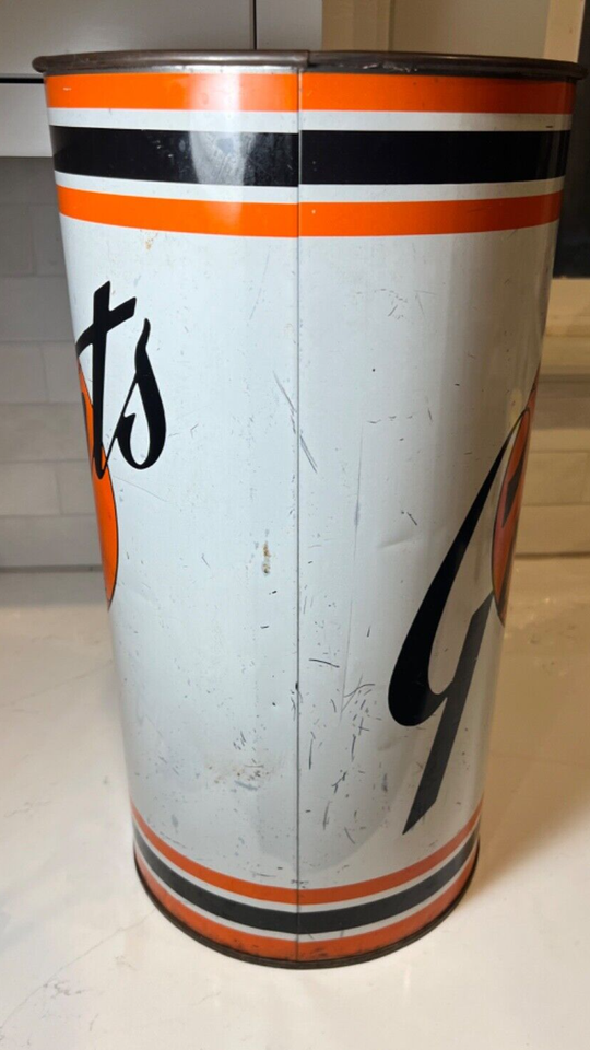 Vintage 1968 S.F. Giants Major League Baseball Promotion Tin Trash Can ...