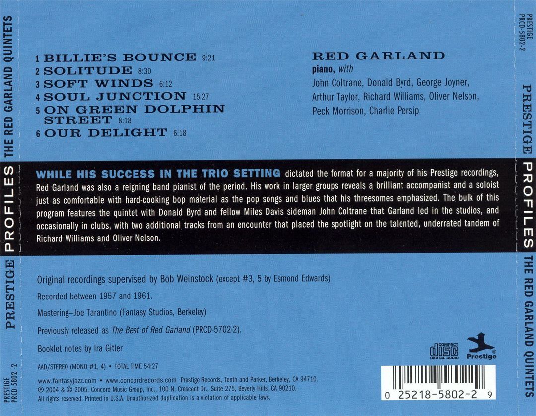 RED GARLAND - PRESTIGE PROFILES, VOL. 2 NEW CD 25218580229| eBay