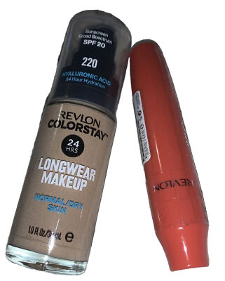 Revlon Colorstay Foundation NORMAL/DRY 220 NATURAL BEIGE+ Revlon Lip ...