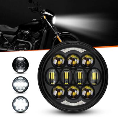 5-3/4" 5.75 LED Headlight Hi-lo beam lights for Softail Dyna Sportster ...