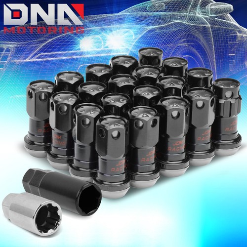 16 RIM LUG+4 LOCK NUTS+KEYS 45MM GUN METAL ALUMINUM 22MM M12X1.5 CLOSED ...