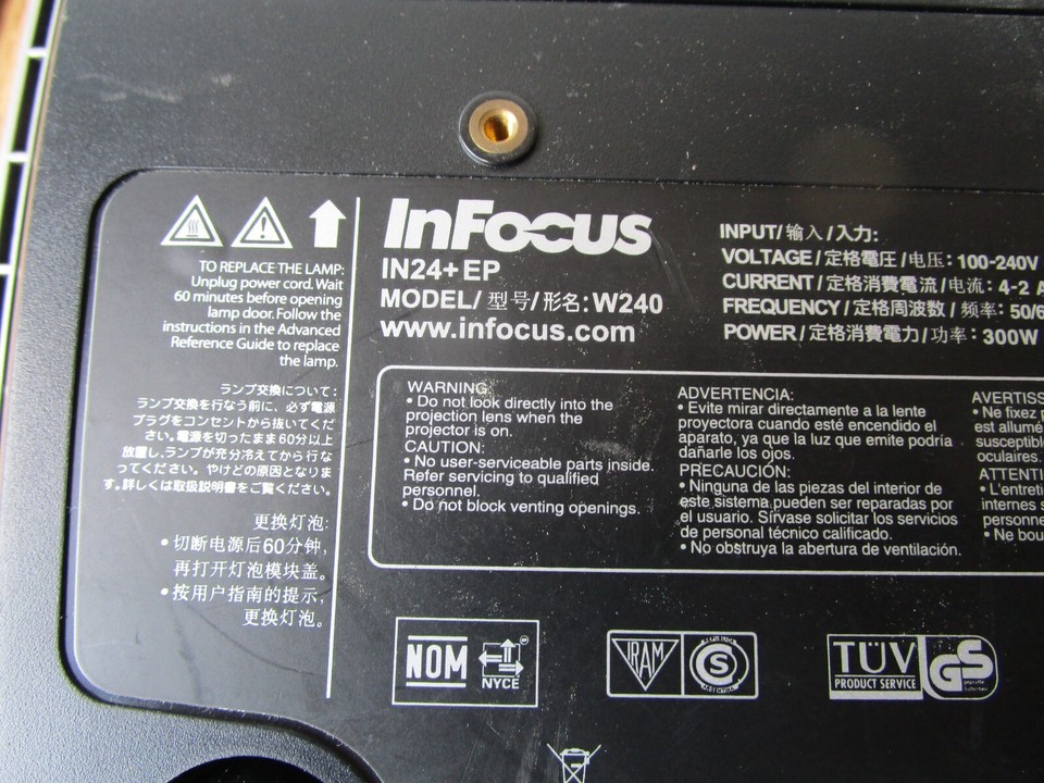 infocus projector . IN24 + EP .Model W240 .Needs a Lamp . | eBay