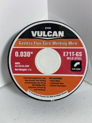 NEW Vulcan Gasless 0.030” E71T-GS Flux Core Welding Wire 2 LB Roll ...