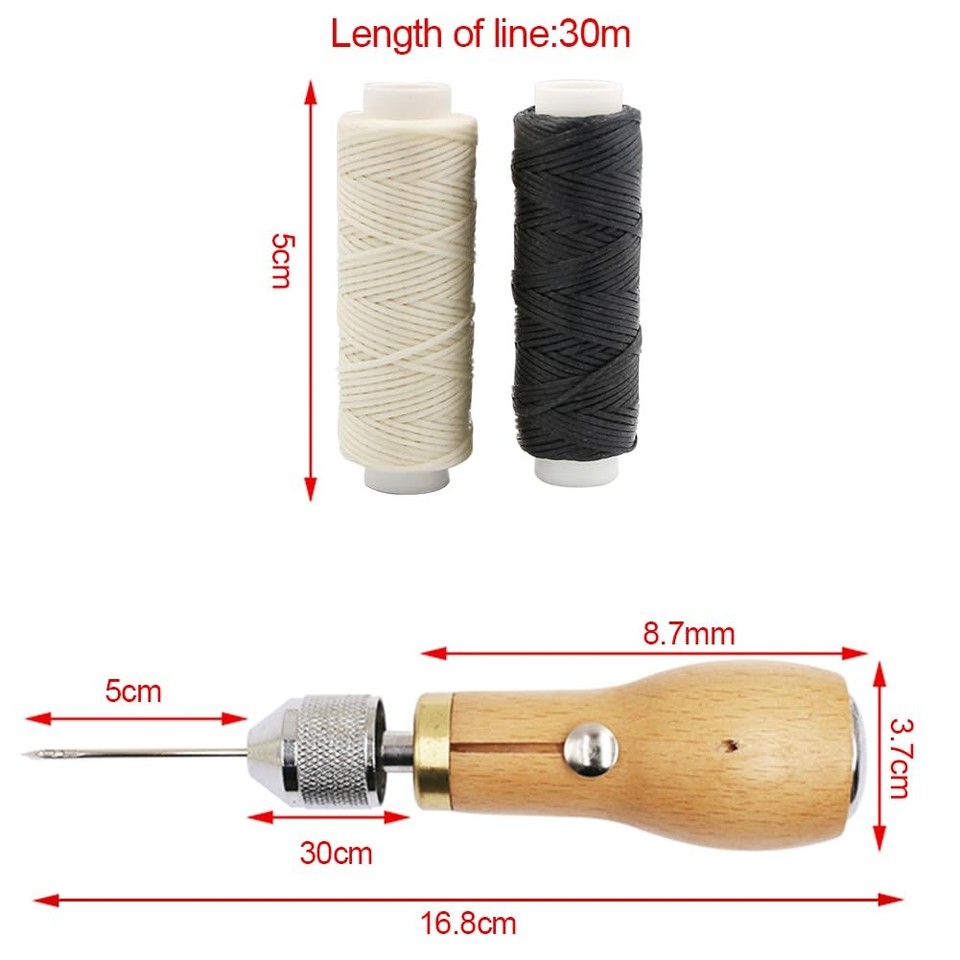 Professional Sewing Awl Hand Stitcher Repair Tool Kit for Leather and ...