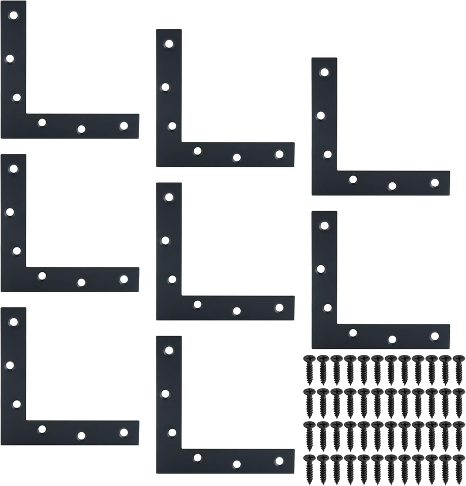 Flat L Brackets for Wood,Black Flat Corner Brace Corner Brackets for ...
