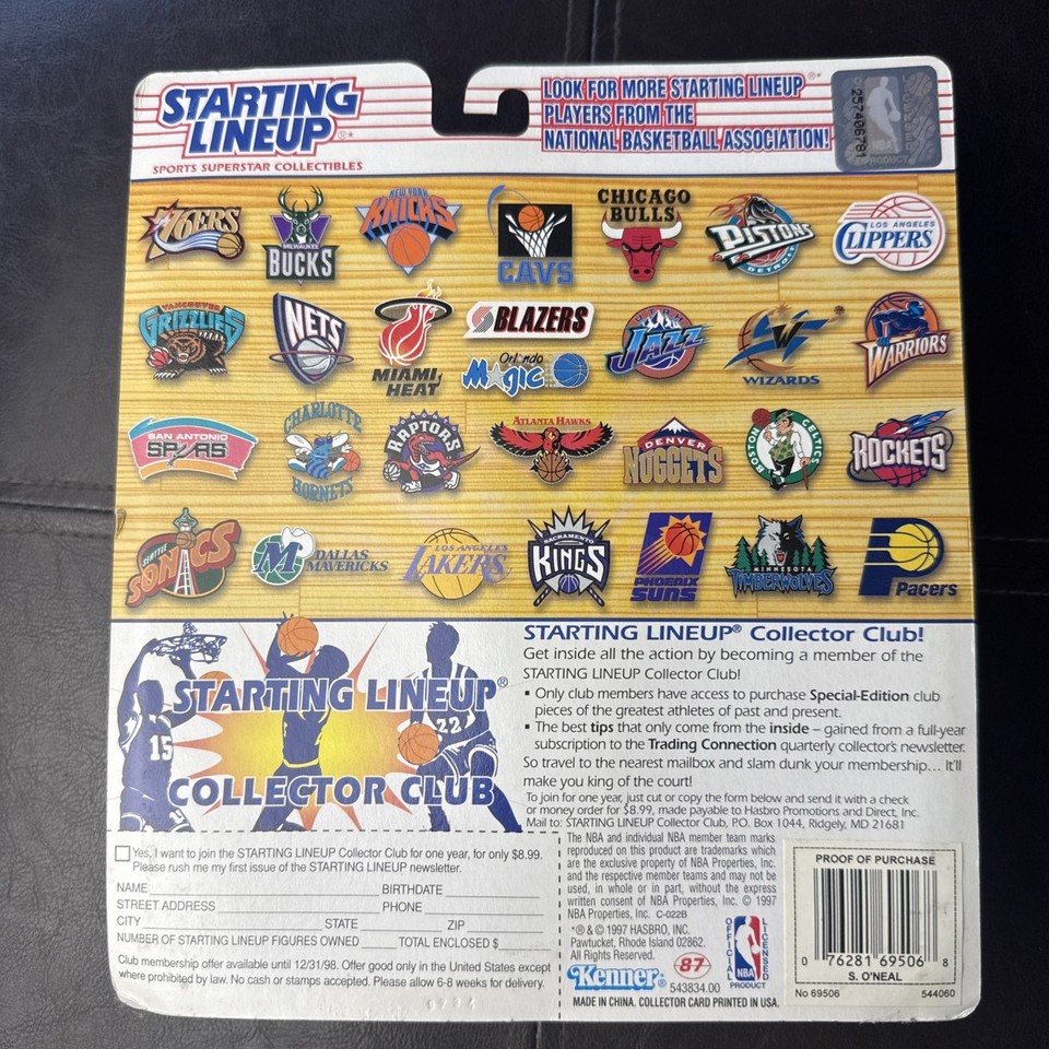 1997 Los Angeles Lakers Shaq O'Neal Starting Lineup Figure & Rare ...