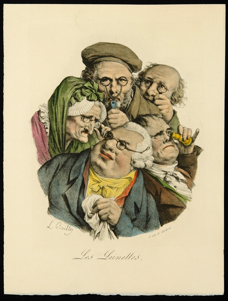 "Les Lunettes". Handkolorierte Lithographie Louis-Léopold BOILLY (1761 ...