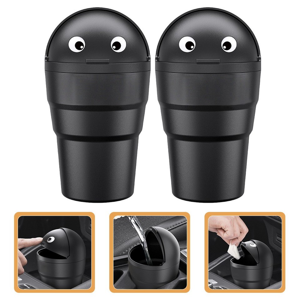 2 Pcs Vehicle-mounted Rubbish Bin Mini Trash Can Car Wastebasket | eBay ...
