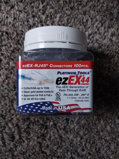 Platinum Tools 202044J ezEX44 10G RJ45 CAT6 Connector 100 pcs for sale ...