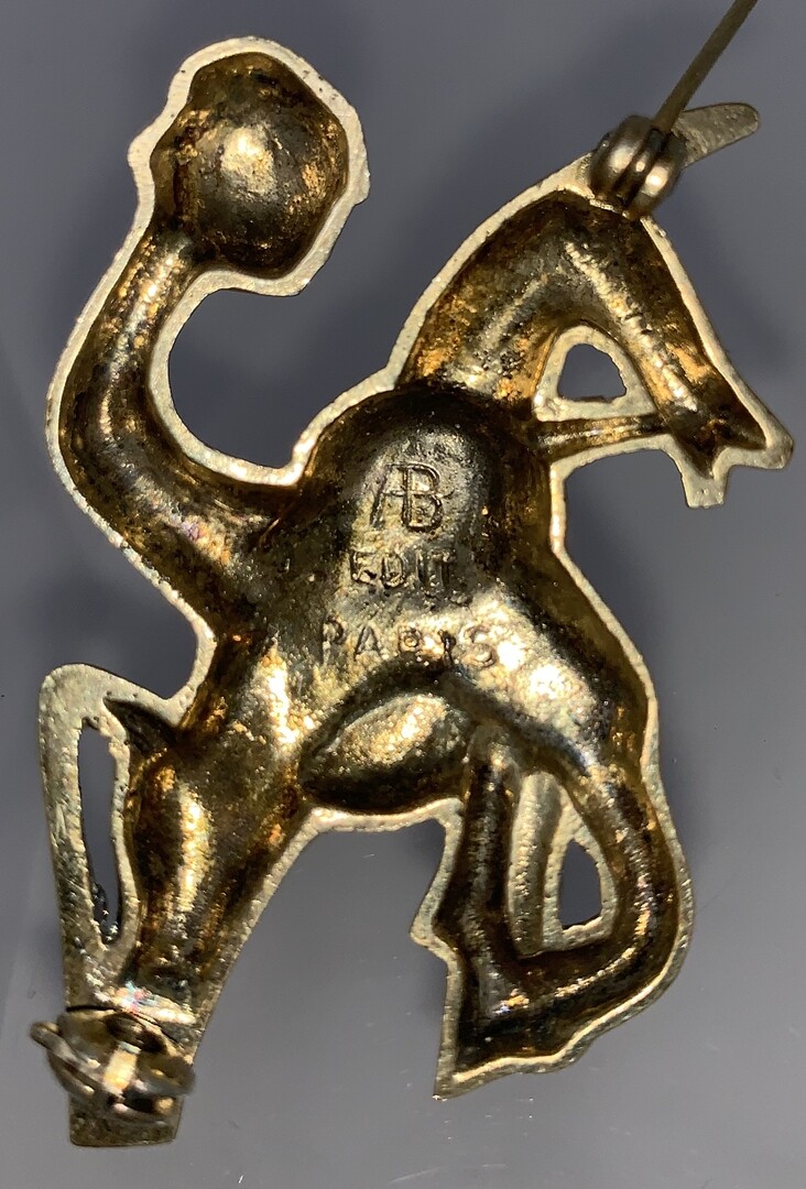 Arthus Bertrand Bronze Brooch Knight on Horse Paris - Don Quixote ...