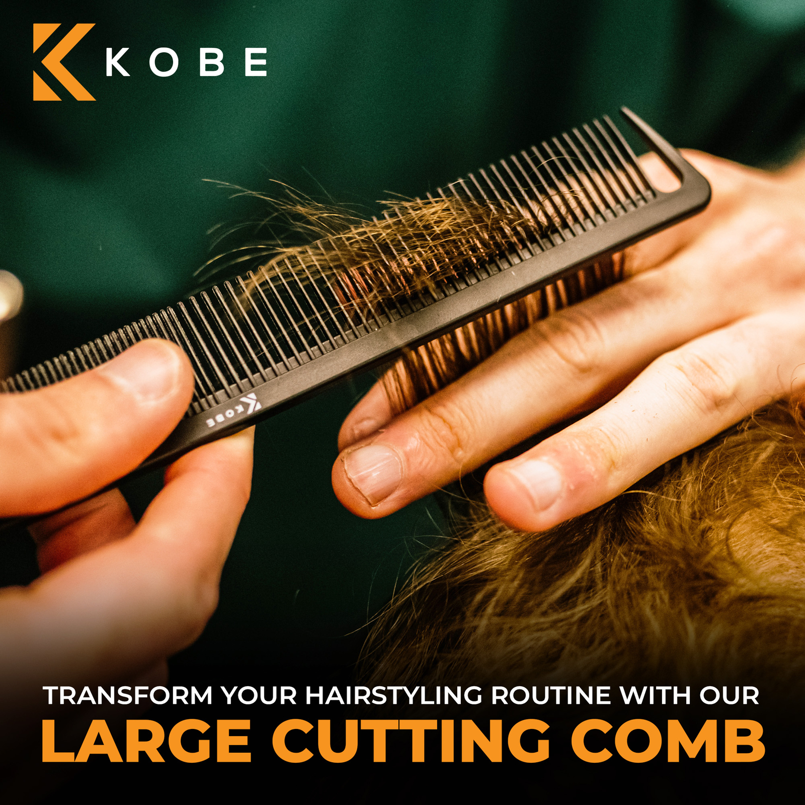 Kobe Pro Hair Cutting Comb Long Hairdressing Barber Salon Carbon ...