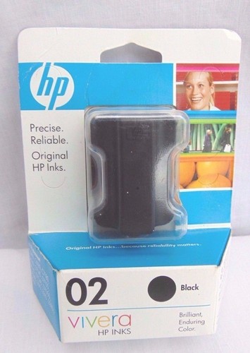 Genuine HP 02 Black Inkjet Cartridge Vivera Photosmart Printer C8721WN ...