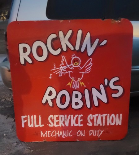 ANTIQUE/VINTAGE GASOLINE SERVICE STATION ADVERTISING SIGN PAINTED 2 ...