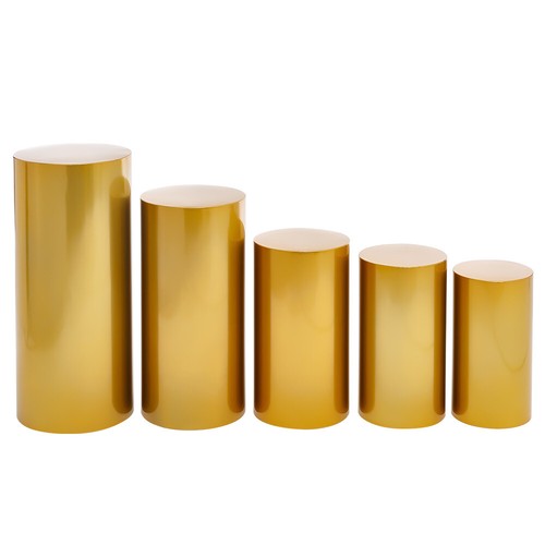 5X Gold Metal Plinth Cylinder Dessert Cake Pedestal Wedding Flower ...