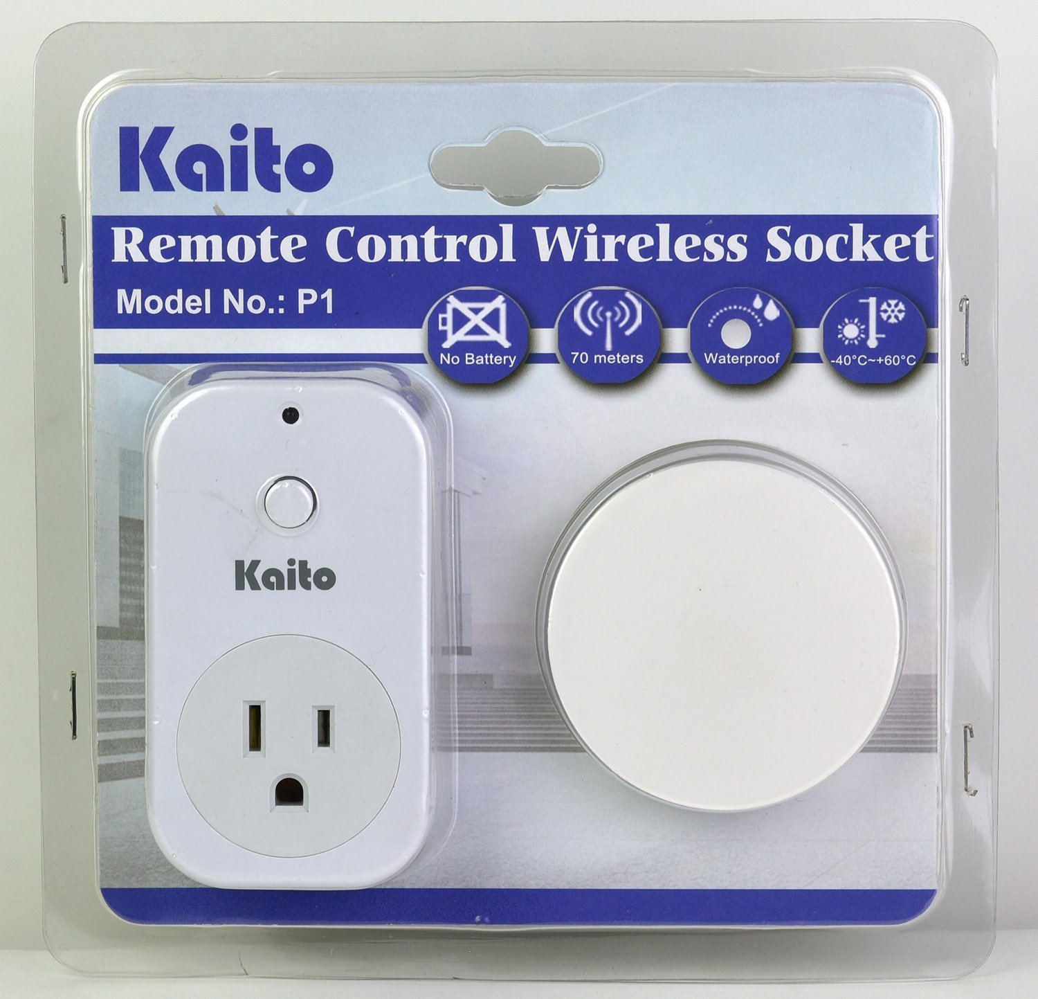Kaito P1 Battery Free Wireless Wall Electrical Outlet Remote Switch ...