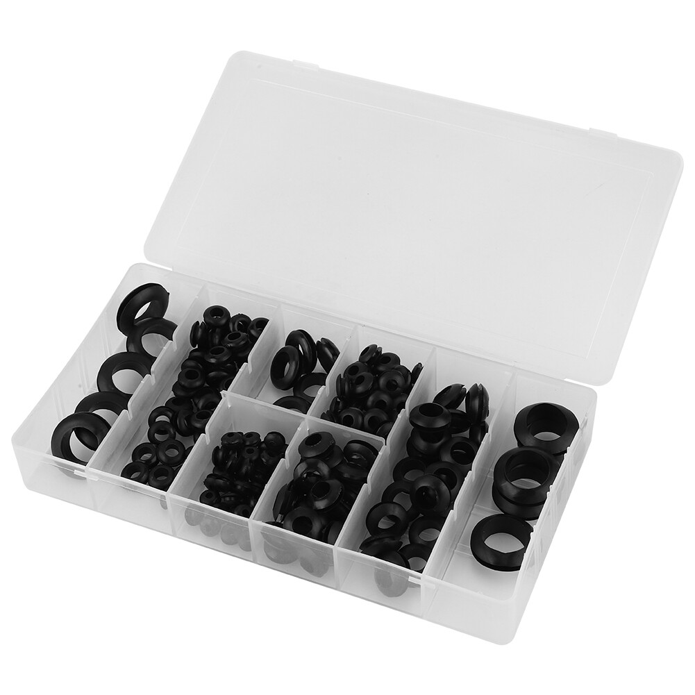 180pcs/box Rubber Grommet 8 Sizes Assortment Set For Protect Wires ...