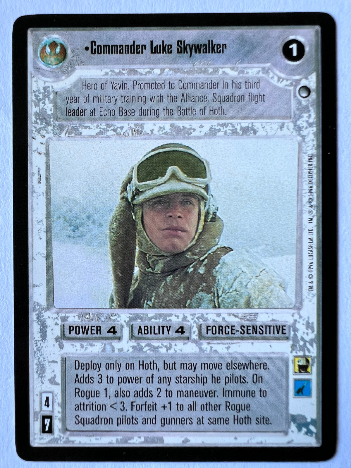 Star Wars CCG - Decipher - Hoth - Commander Luke Skywalker Near-Mint/LP ...
