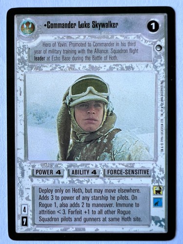 Star Wars CCG - Decipher - Hoth - Commander Luke Skywalker Near-Mint/LP ...