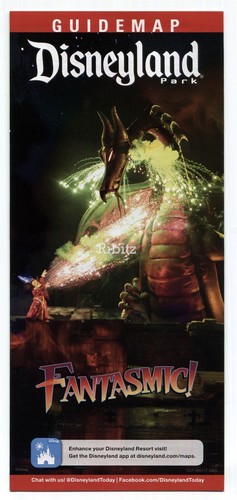 Disneyland Park guide map FANTASMIC Mickey Mouse Maleficent- Disney ...