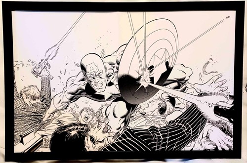 Captain America by Mike Zeck 11x17 FRAMED Original Art Poster Print ...
