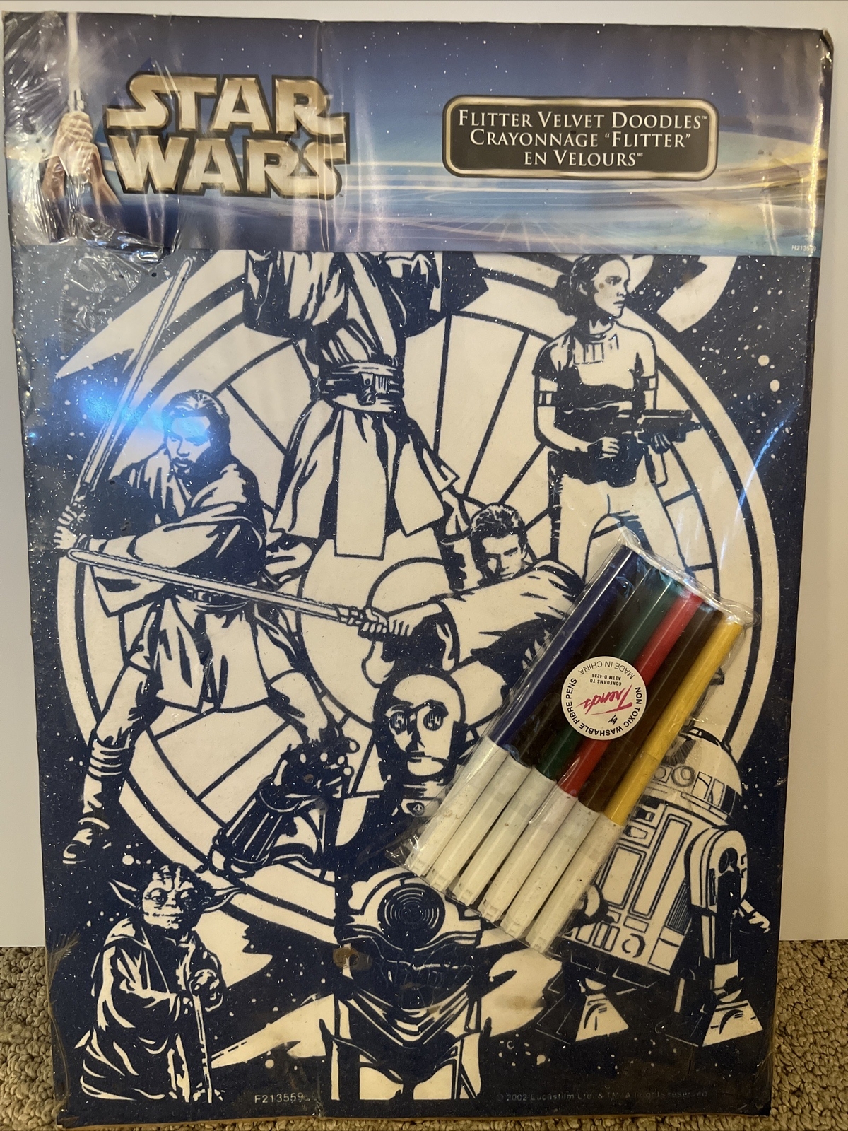 Star Wars Flitter Velvet Doodles Poster Coloring Fett Yoda R2d2 C3po ...