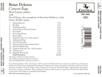 NOEL LESTER - BRIAN DYKSTRA: CONCERT RAGS * NEW CD 44747266220| eBay