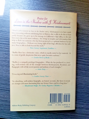 Lives in the Shadow with J. Krishnamurti by Radha Rajagopal Sloss (1993 ...