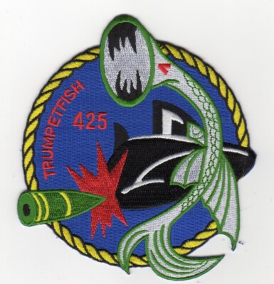 USS Trumpetfish SS 425 - 4.5 x 5 inch FE BCP b423 Submarine Patch | eBay
