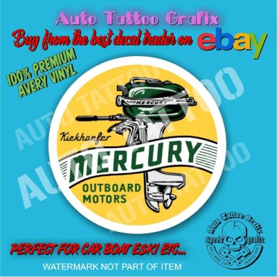 VINTAGE MERCURY OUTBOARDS DECAL STICKER CLASSIC AMERICANA HOT ROD ...