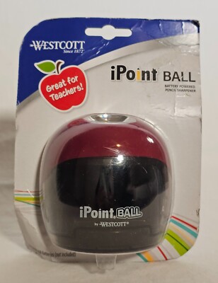 Pencil Sharpener iPoint Ball by Westcott Red and Black Battery Operated ...
