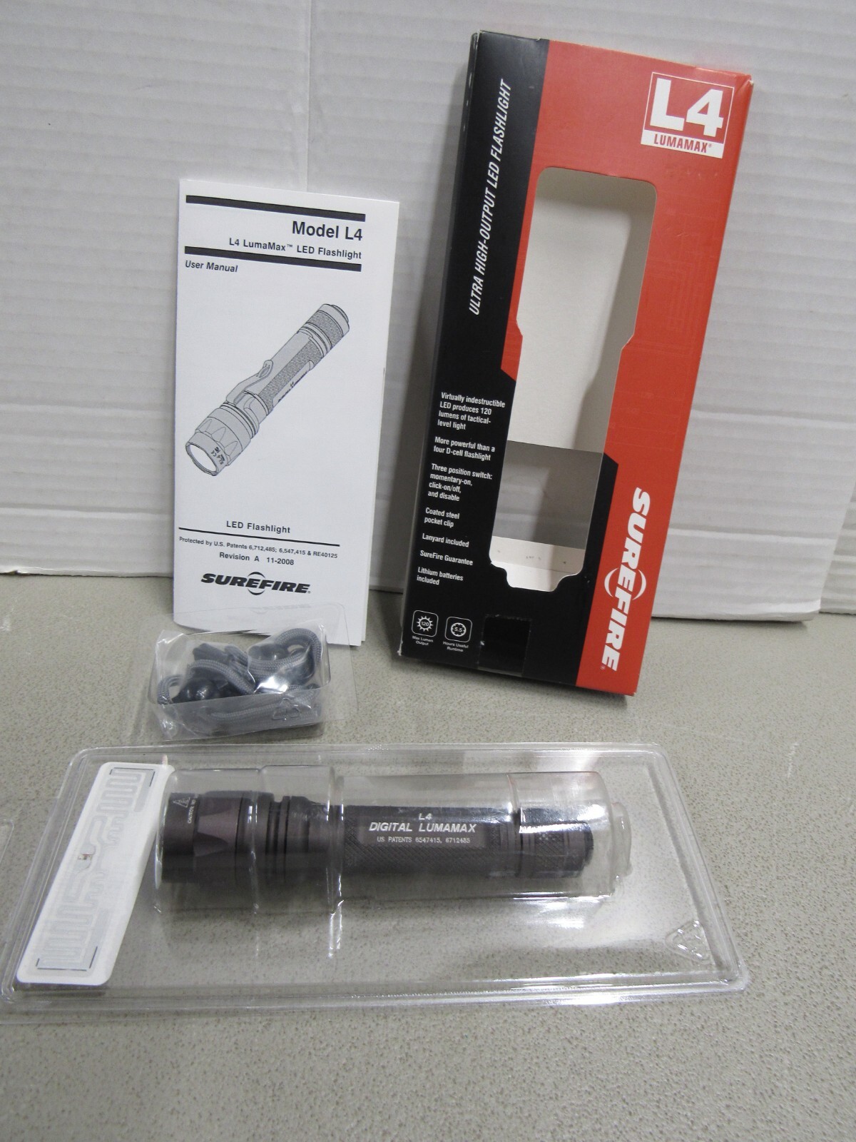 Surefire L4 Lumamax LED Flashlight w/ Lanyard NOS L4-HA-WH | eBay