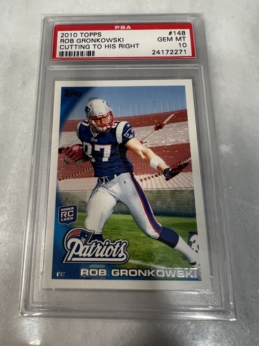 2010 Topps Rob Gronkowski RC Cutting To His Right #148 PSA 10 | eBay