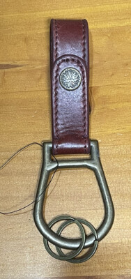 We The Free People Derby Leather Dual Key Ring Burgundy Red NWT $42 | eBay
