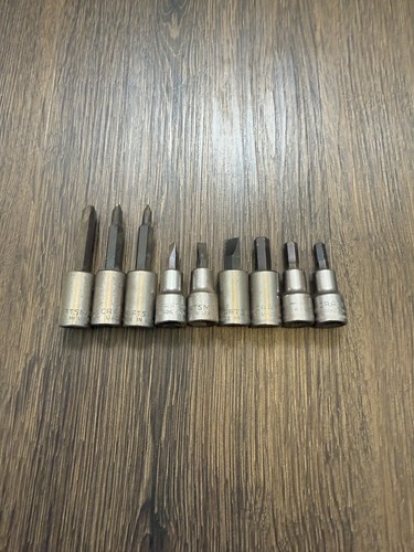 Craftsman 9-Piece 3/8 Drive Bit Socket Driver Lot: Philips, Slotted ...