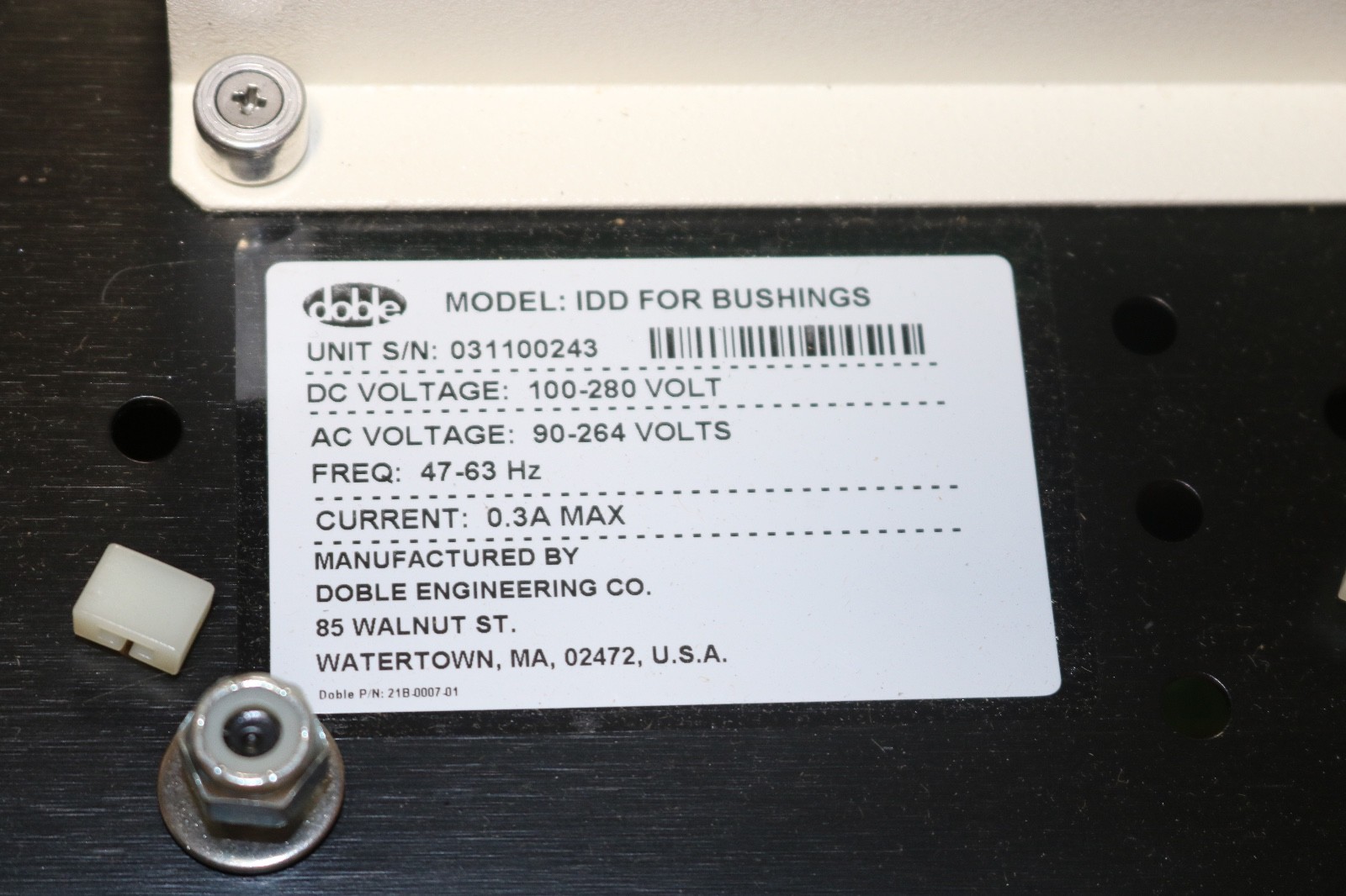 DOBLE IDD BUSHING MONITOR SN 031100243 | eBay