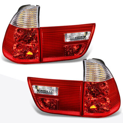 For 00-06 BMW X5 E53 Pair Clear/Red Lens Tail Light Rear Stop/Brake ...