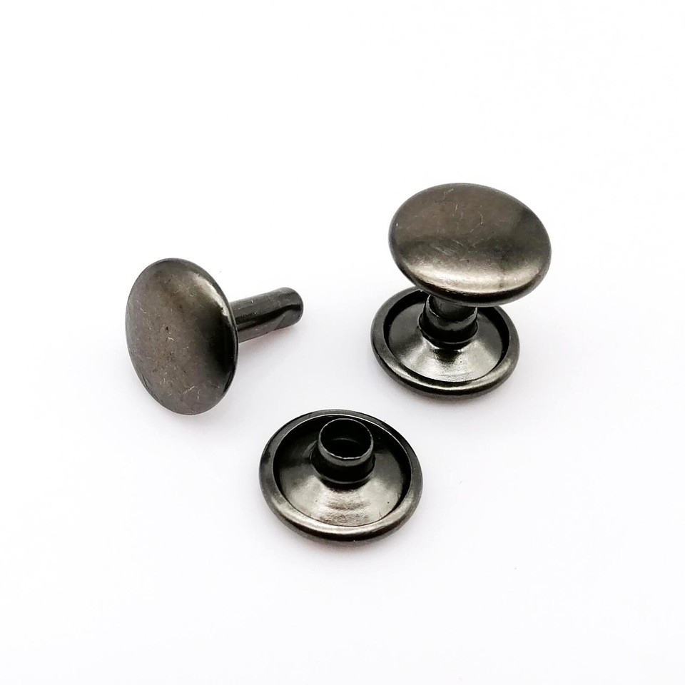 50/200sets Leather Bag Belt Strap Metal Double Cap Round Rivet Spike ...